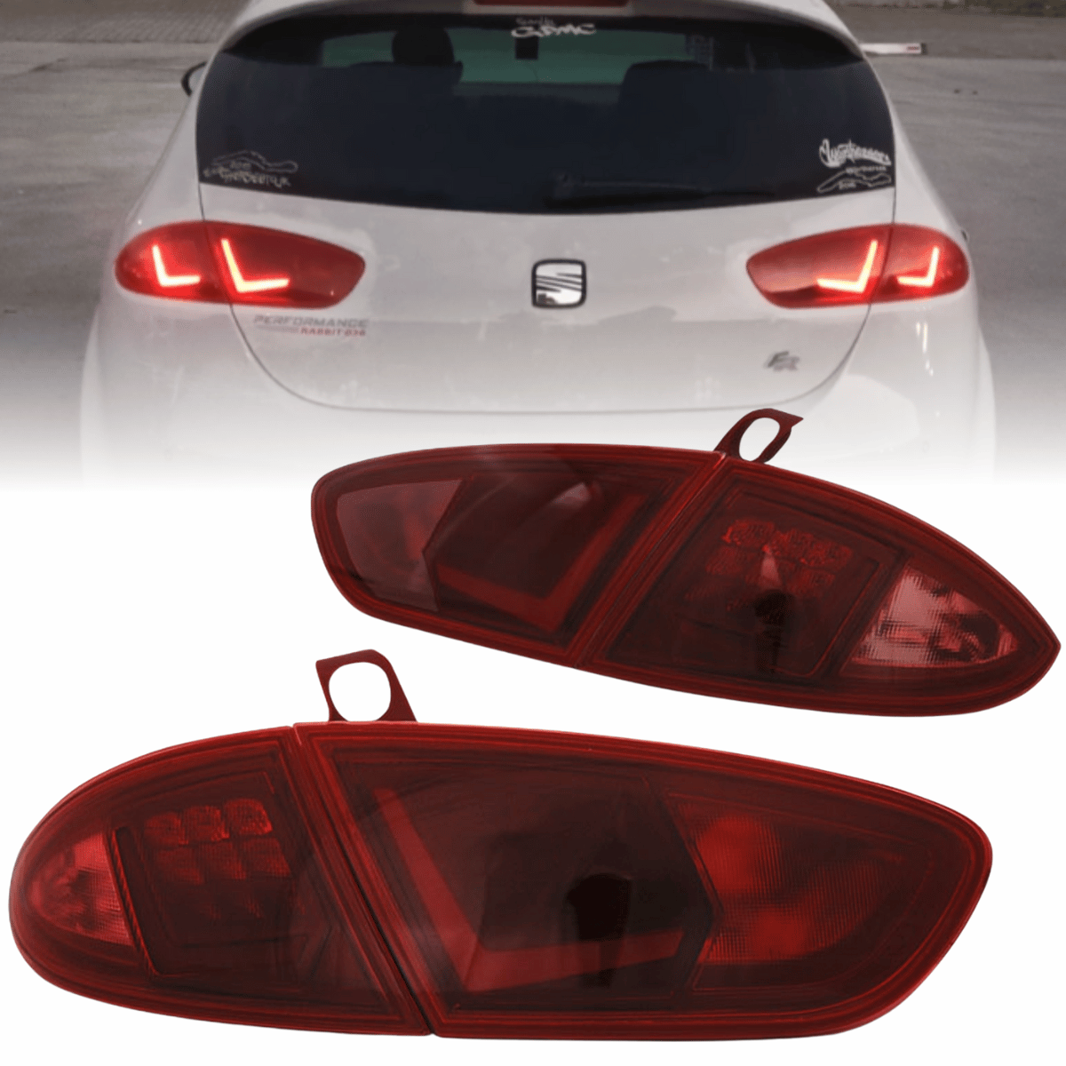 CR-Lights LightBar LED Rückleuchten Set Rot für Seat Leon 2009-2012